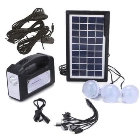 Kit Placa Solar E Acessórios Ecosoli 3 Lâmpadas Solar E Carregador De