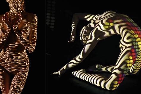 Light Projections Body Of Lines Transform The Female Nude