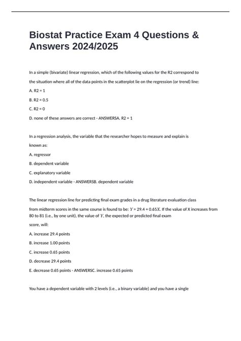 Biostat Practice Exam Questions Answers Biostat Practice Stuvia US