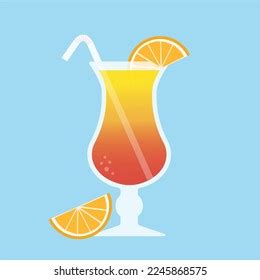 Sex On Beach Cocktail Orange Slice Stock Vector Royalty Free Shutterstock