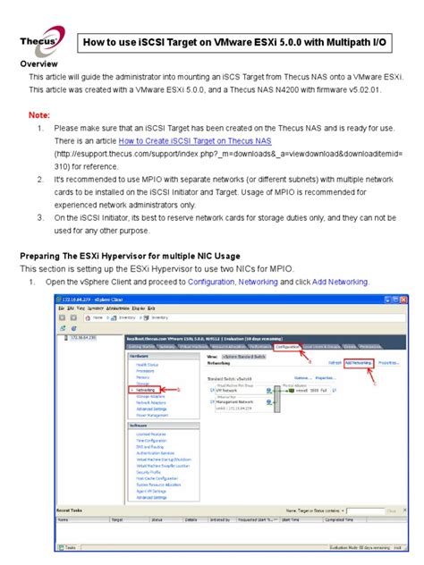 How To Use Iscsi Targets On Vmware Esxi 5 With Mpio Pdf V Mware