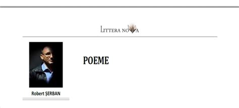 Robert Șerban Poeme Littera Nova