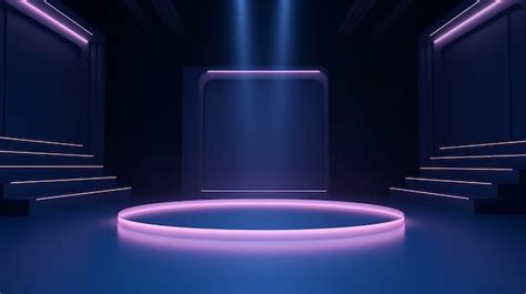 Premium Photo Stage Shows Empty Dark Blue Purple Pink Background