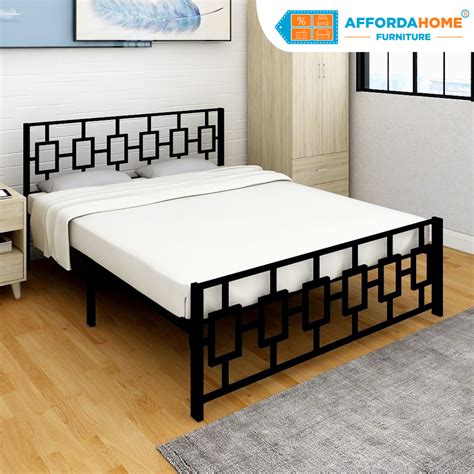 Queen Metal Bed Frames Gzmr Queen Heavy Duty Metal Bed Frame Black