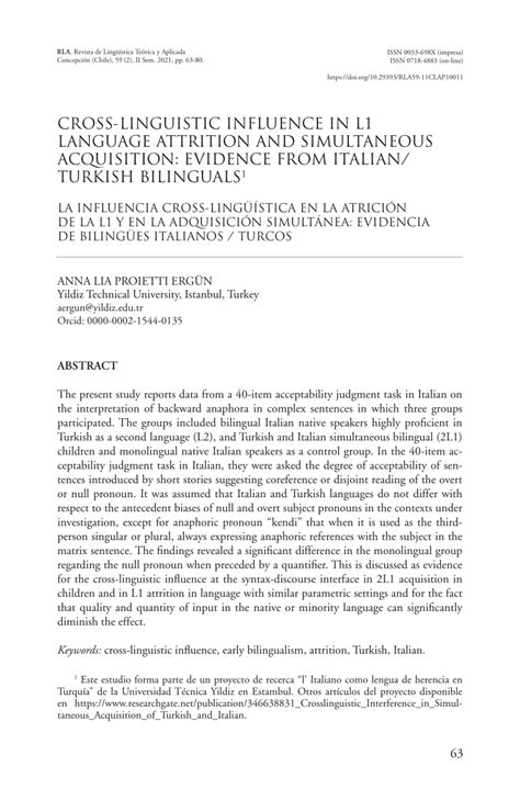 Pdf Cross Linguistic Influence In Li Language Attrition And