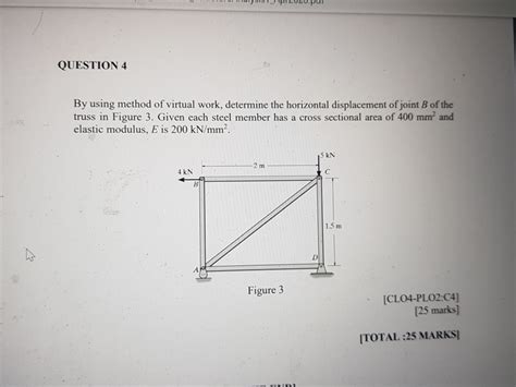 solved question 4 by using method of virtual work determine