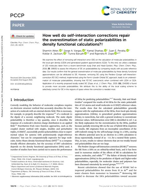 Pdf How Well Do Self Interaction Corrections Repair The