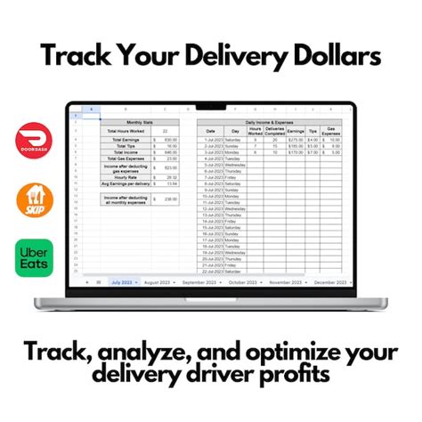 Delivery Driver Tracker Excel Etsy