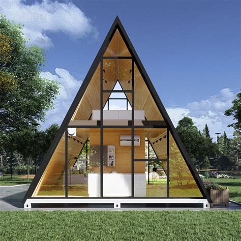 40ft Chinese Triangle Shape Pod House Tiny Home Luxury A Frame Glamping