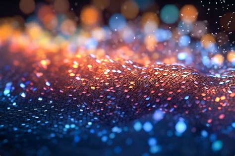 Abstract Futuristic Background Of Glowing Particles Forming Waves Lines Digital Fantastic