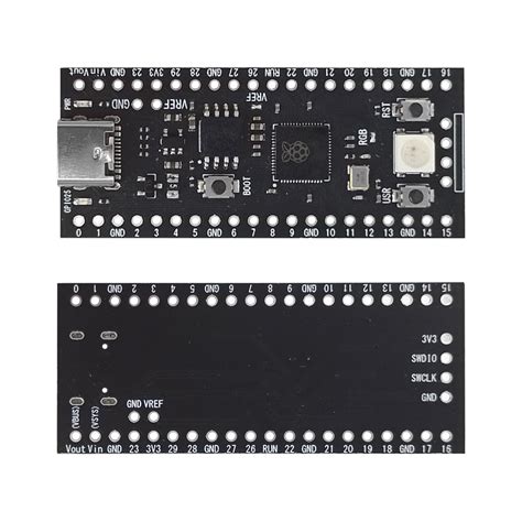 raspberry pi pico rp2040 dual core cortex m0 tipo c negra