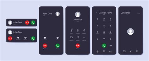 Incoming Call Ui Elements Smartphone Overlay With Accept Decline Call