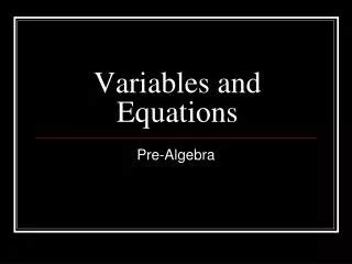 PPT Variables And Equations PowerPoint Presentation Free Download ID