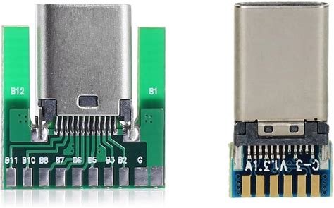 Cy Diy 24 Pins Usb 3 1 Type C Mannelijk En Vrouwelijk Smt Type Met Connectorkaart 1 Set Amazon