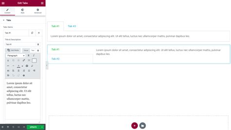 How To Use The Tabs Widget Elementor