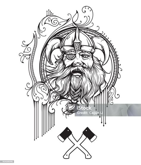 Fashionable Clothing Pyrography Of Old Mans Head Stock Illustration