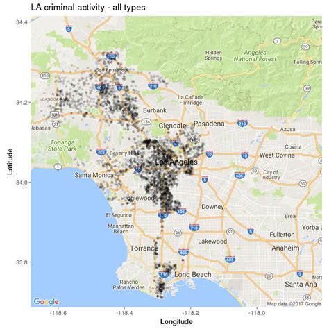 La Maps Of Crime Using R To Map Criminal Activity In La Since 2010