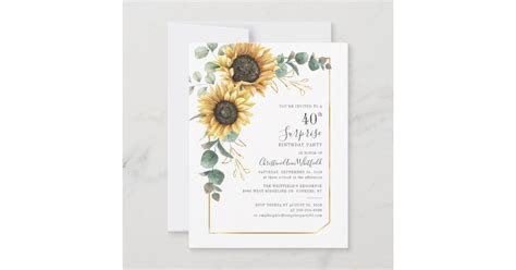 40th Surprise Birthday Floral Greenery Party Invitation Zazzle
