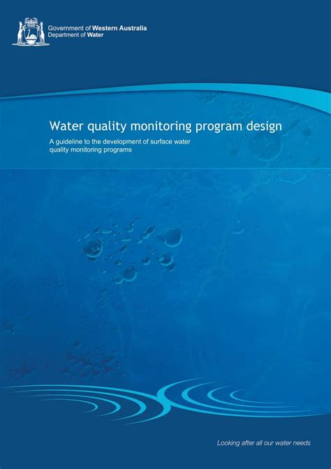 Water Quality Monitoring Program Design A Guideline To The