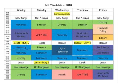 Teaching Timetable For Primary School At Tia Thomas Blog