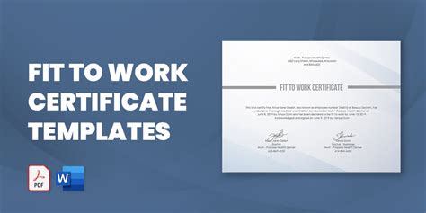 14 Fit To Work Certificate Templates In Pdf