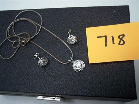 Sterling Silver And Cz Set