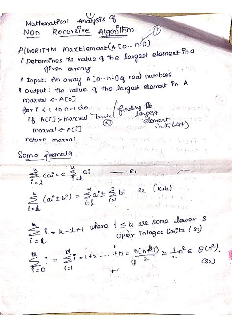 Mathematical Analysis For Non Recursive Algorithm And Visualization