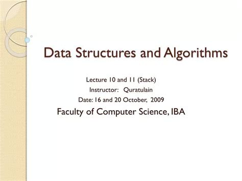 PPT Data Structures And Algorithms PowerPoint Presentation Free Download ID