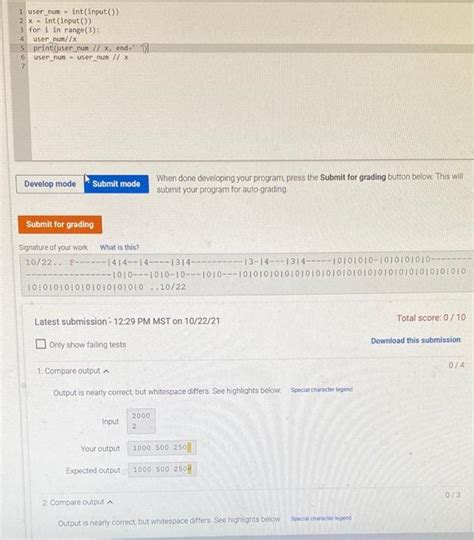 Solved 1 User Num Int Input 2 X Int Input 3 For I In Chegg