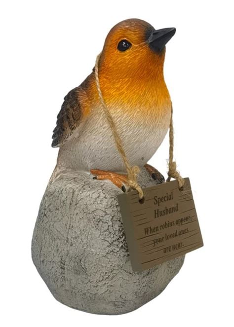 Graveside Ornament Robin With Plaque Husband Cottage Garden Centre