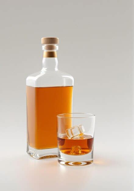 Premium Photo A Bottle And Glass Of Scotch Whiskey Isolated On A White Background