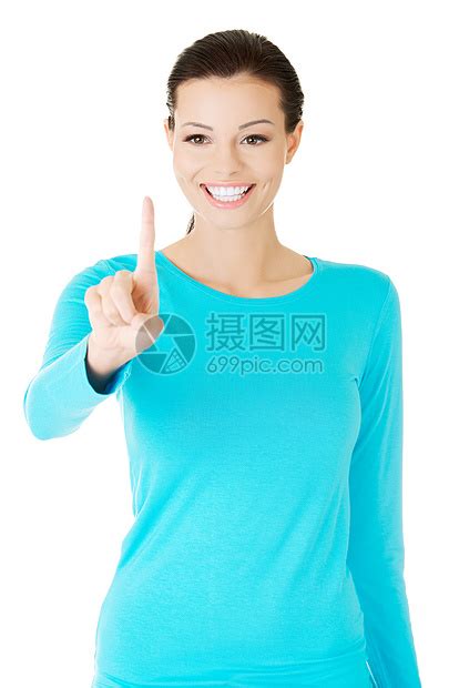 美丽的随意女人用手指指着手指高清图片下载 正版图片321900855 摄图网