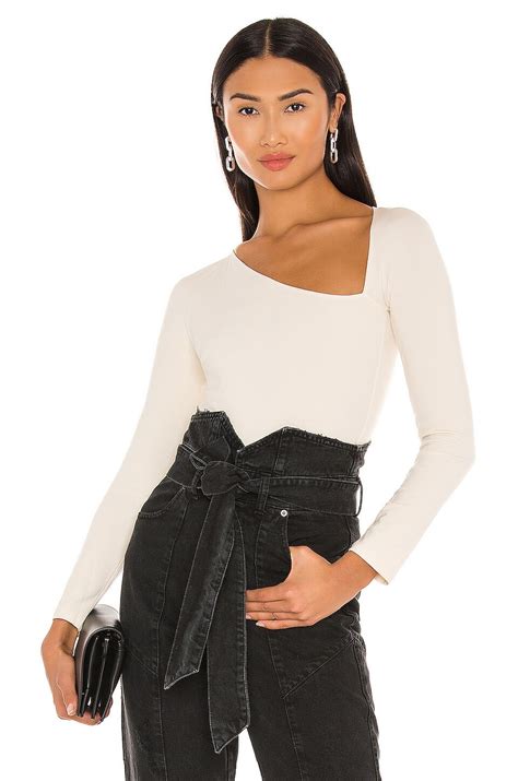Astr The Label Asymmetric Bodysuit In Ecru Revolve