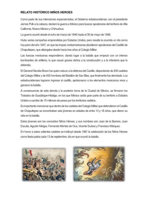 Un Relato Historico Corto Para Niaos Estudiar
