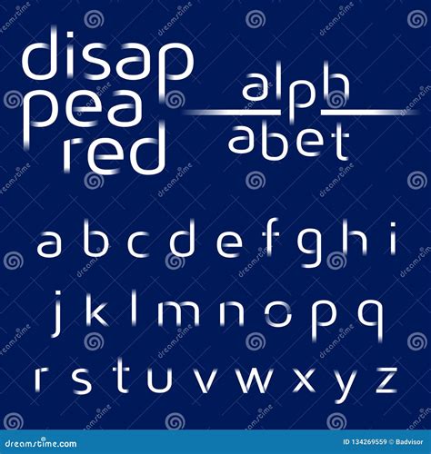 Decorative Alphabet Disappeared Lines Vector Font Stock Vector