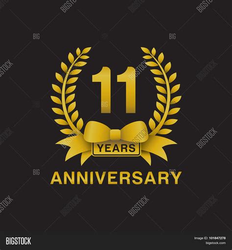11th Anniversary Golden Wreath Vector And Photo Bigstock
