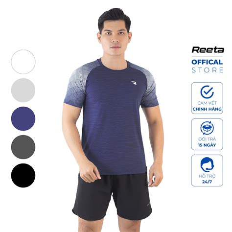 Áo Thể Thao Chạy Bộ Tập Gym Nam Cổ Tròn Ngắn Tay Thun Lạnh Reeta Thoáng Khí Thoát Ẩm Nhiều Màu