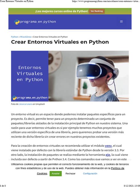 Crear Entornos Virtuales En Python Pdf Archivo De Computadora
