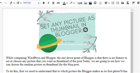 Set Any Thumbnail For The Blogger Blog Post Css Magz