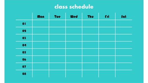 Green Class Schedule Xlsx Spreadsheet Templates WPS Template