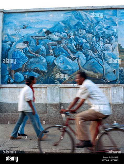 Eritrea Asmara Murals Depicting The Eritrean Ethiopian War Stock