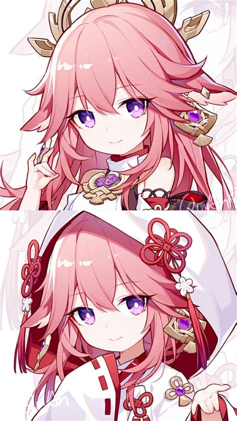 原神 八重神子 QuAn のイラスト pixiv イラスト かわいいイラスト アニメの女の子