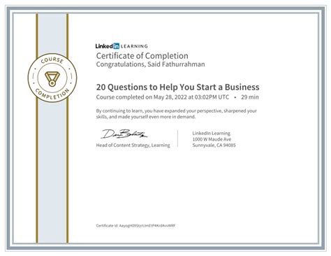 Said Fathurrahman On Linkedin Certificate Of Completion