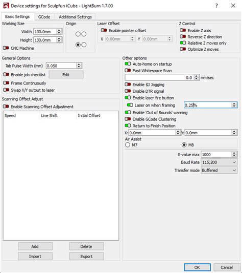 First Lightburn Project Lightburn Documentation