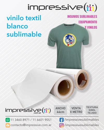 Vinilo Textil Sublimable Termotransferible Impressive