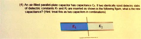 SOLVED An Air Filled Parallel Plate Capacitor Has Capacitance C0 If