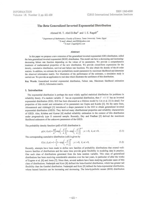 pdf the beta generalized inverted exponential distribution