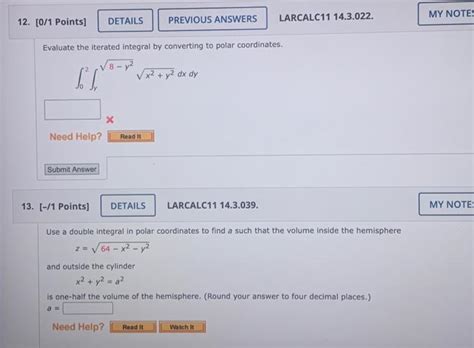 Solved 12 [0 1 Points] [²] Details Evaluate The Iterated