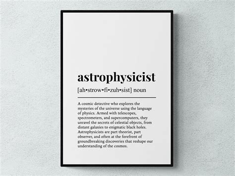 Astrophysicist Funny Definition Job Work T Wall Art Print Etsy