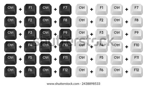 Computer Key Combinations Set Key Combinations Stock Vector Royalty